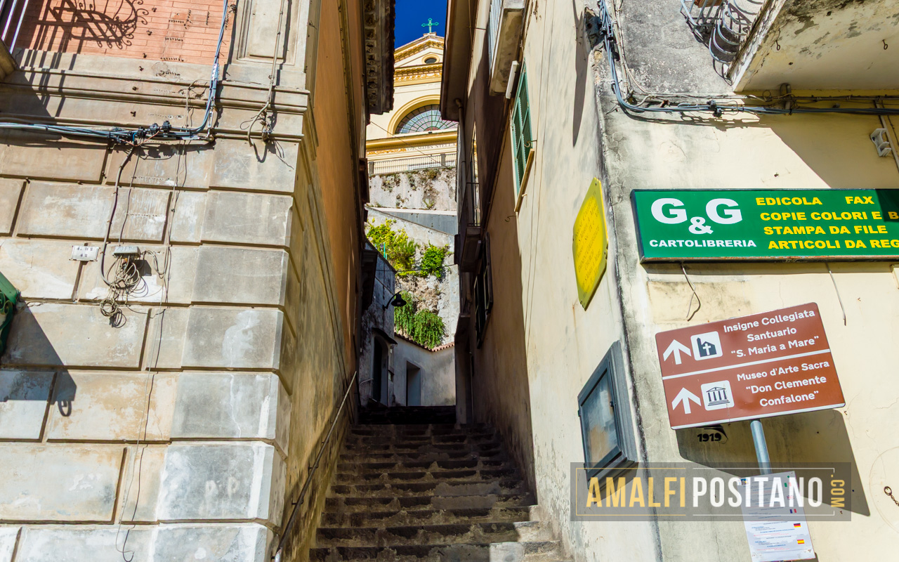 Maiori - Steps to Santa Maria a Mare Church and start of the Path of Lemons